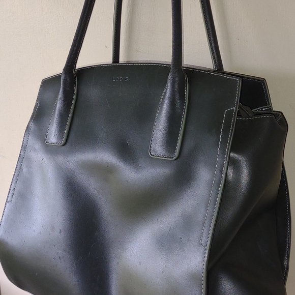 Lodis | Bags | Lodis Gray Large Leather Under Lock Key Rfid Totelaptop ...